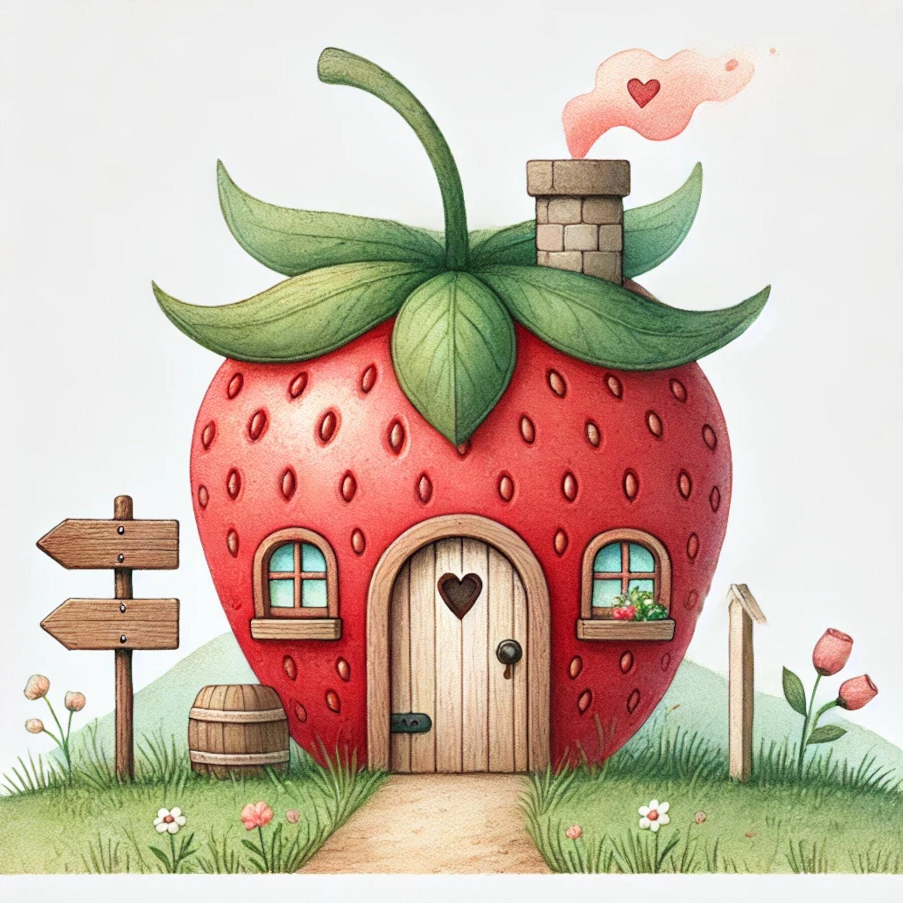 Strawberry Nook, Strawberry House, Fairy Tale Home, Cute Cottage ...