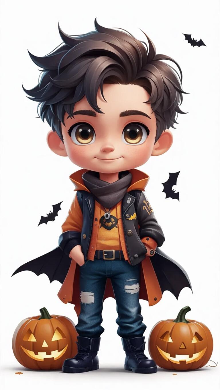 10 Cute Halloween Boys Clipart Bundle, Spooky Clipart, Digital Download ...