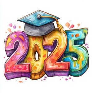 Grad 2025,senior Art ,class of 2025,school Graffiti, Cap Clipart,2025 ...