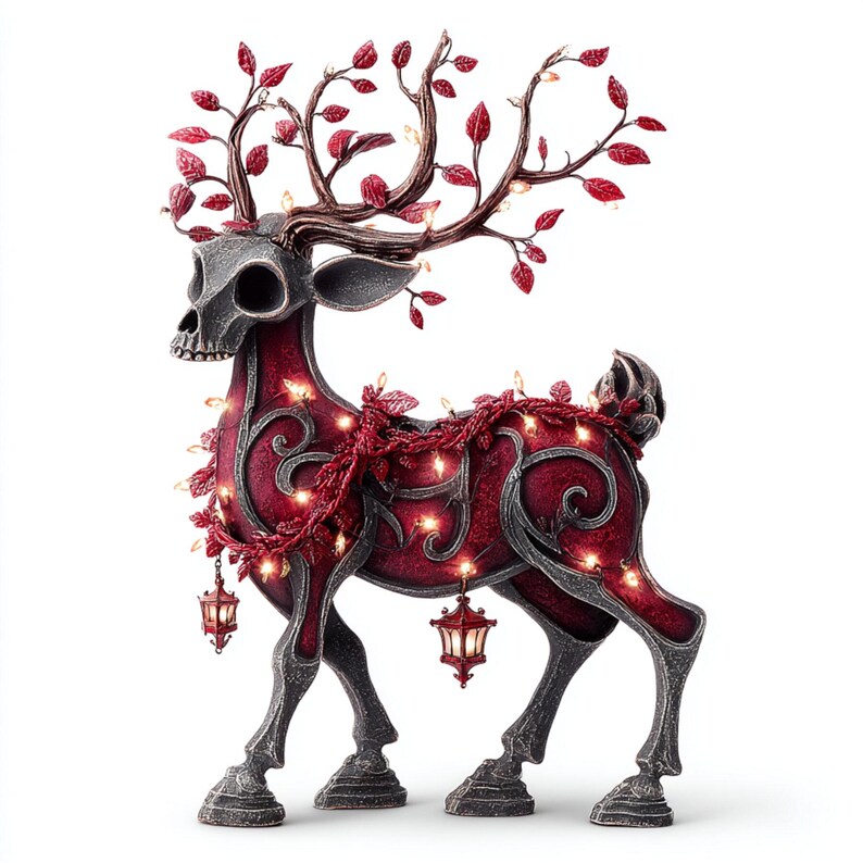 Gothic Deer, Skeleton Deer, Spooky Reindeer, Halloween Decor, Dark ...