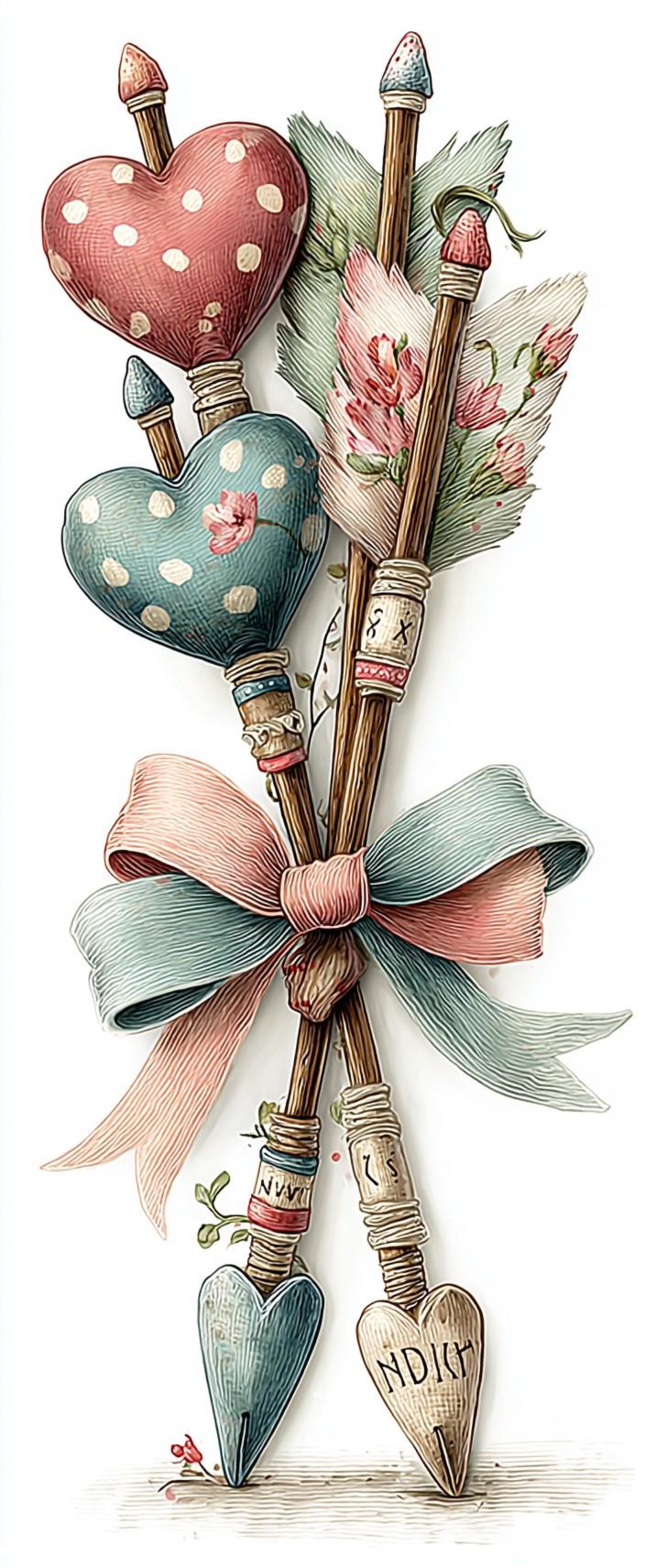 Valentine Love Arrows, Heart Arrow PNG Set, Romantic Clipart, Cupid ...