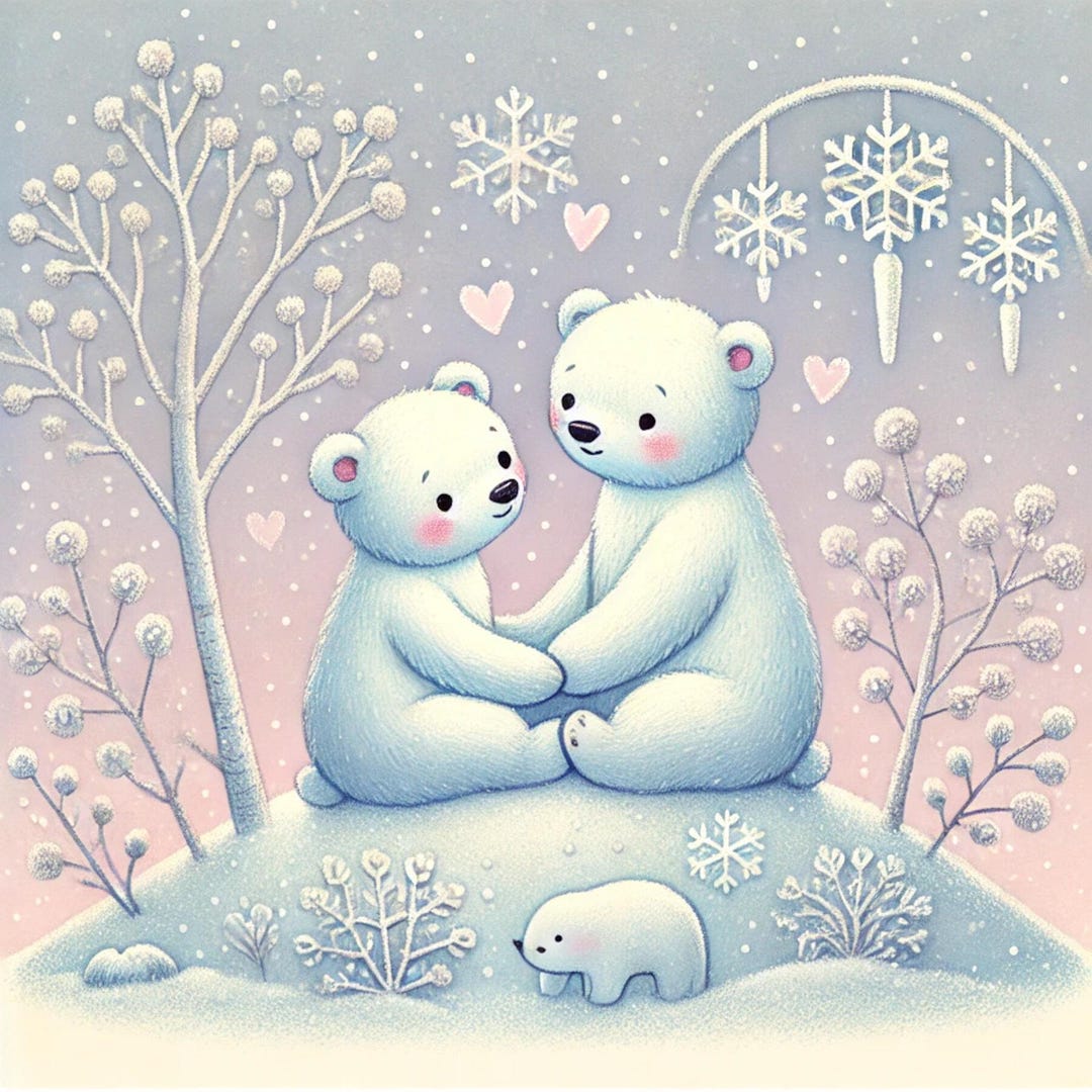 Winter Romance Polar Bears, Penguins, Snowmen, Winter Scene,, Winter ...