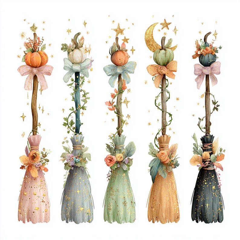 Pumpkin Broom, Fall Brooms, Boho Witch, Magical Broom, Rustic Charm ...