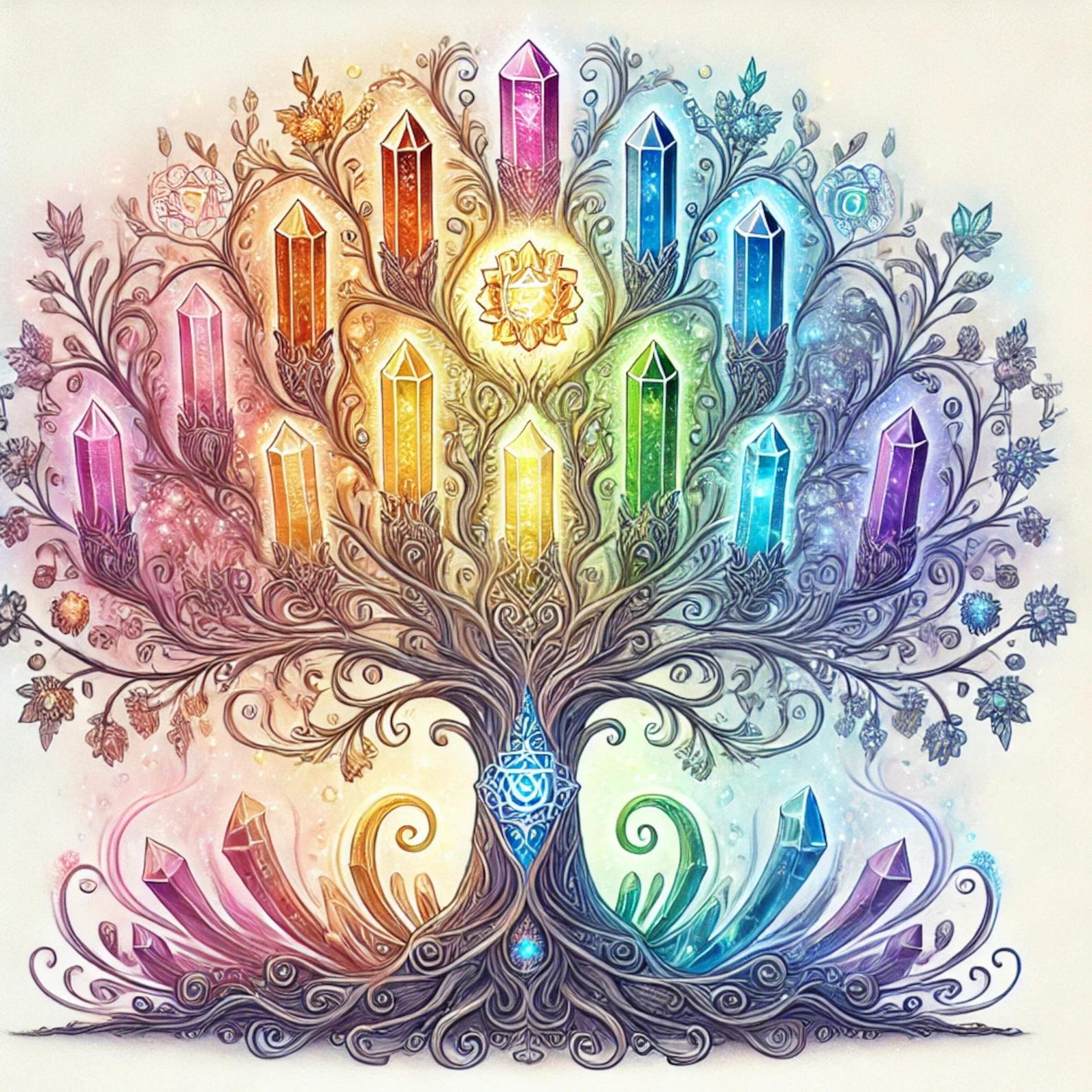 The Chakra, Rainbow Crystals, Healing Crystals, Mystical Clipart ...