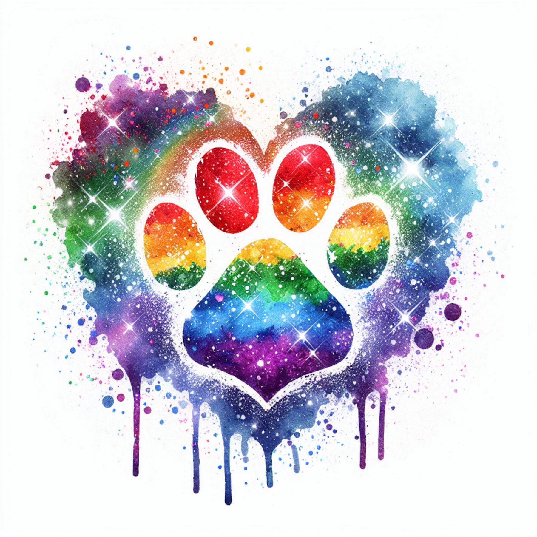 10 Rainbow Pawprint Clipart, Pawprint Images, Pawprint Jpg, Animal ...