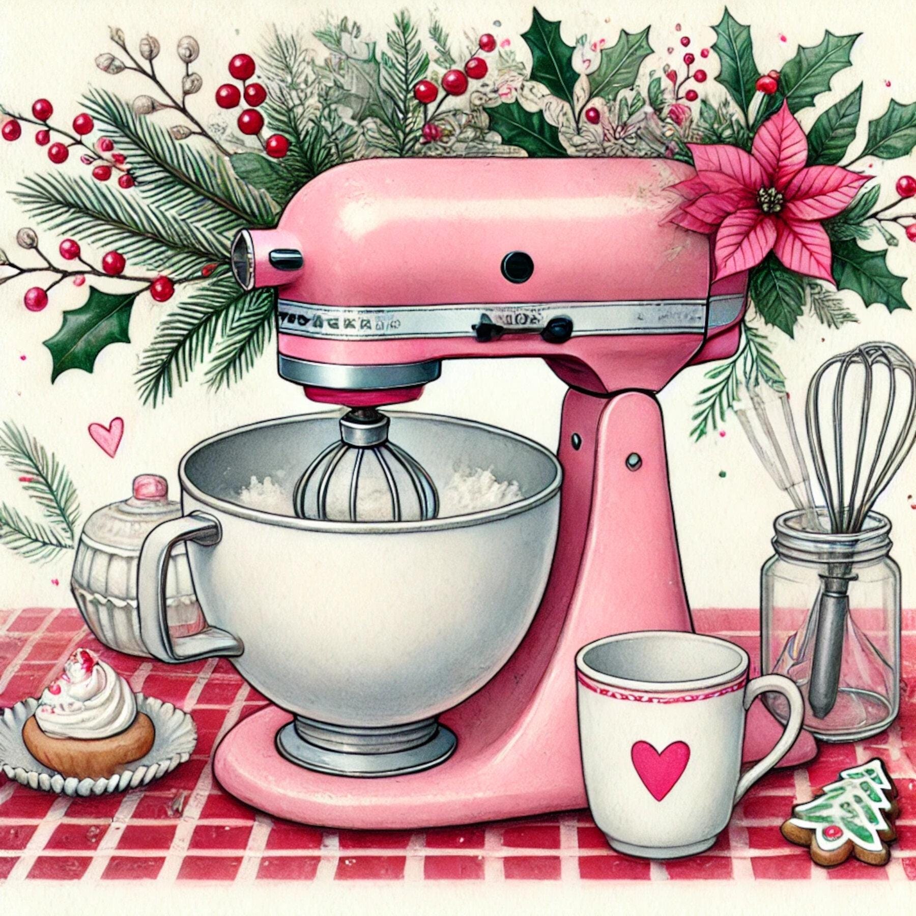 Festive Baking, Christmas Mixer, Pink Stand Mixer, Holiday Baking ...