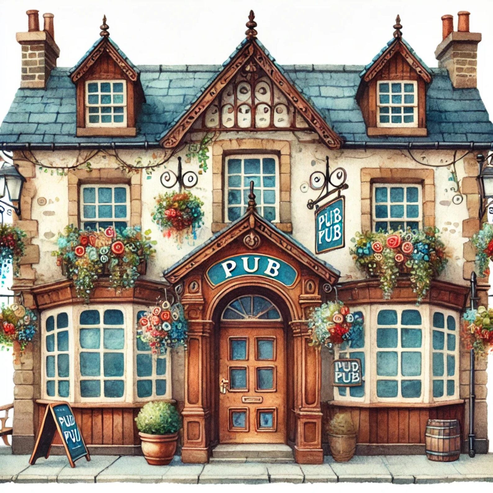 English Pub CLIPART, Cozy Cottage Tavern Art, Storybook Inn ...