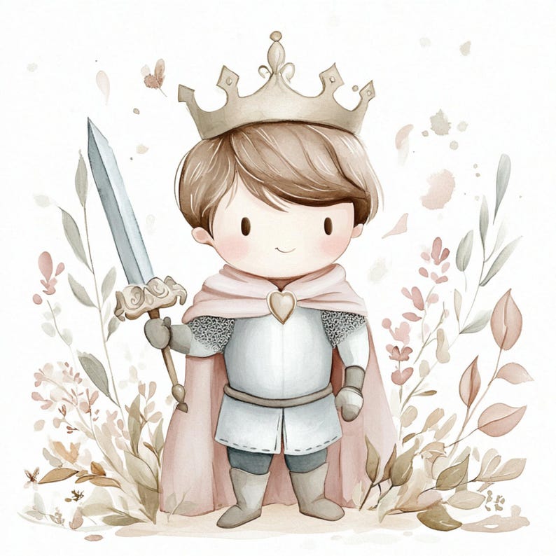 Junge Prinz Clipart, Ritter Clipart, Baby Prinz Art, königlicher Junge ...