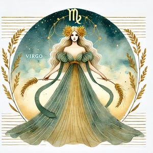 Zodiac Goddess, Astrology Clipart, Mystical Zodiac Signs, Celestial ...