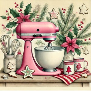 Festive Baking, Christmas Mixer, Pink Stand Mixer, Holiday Baking ...