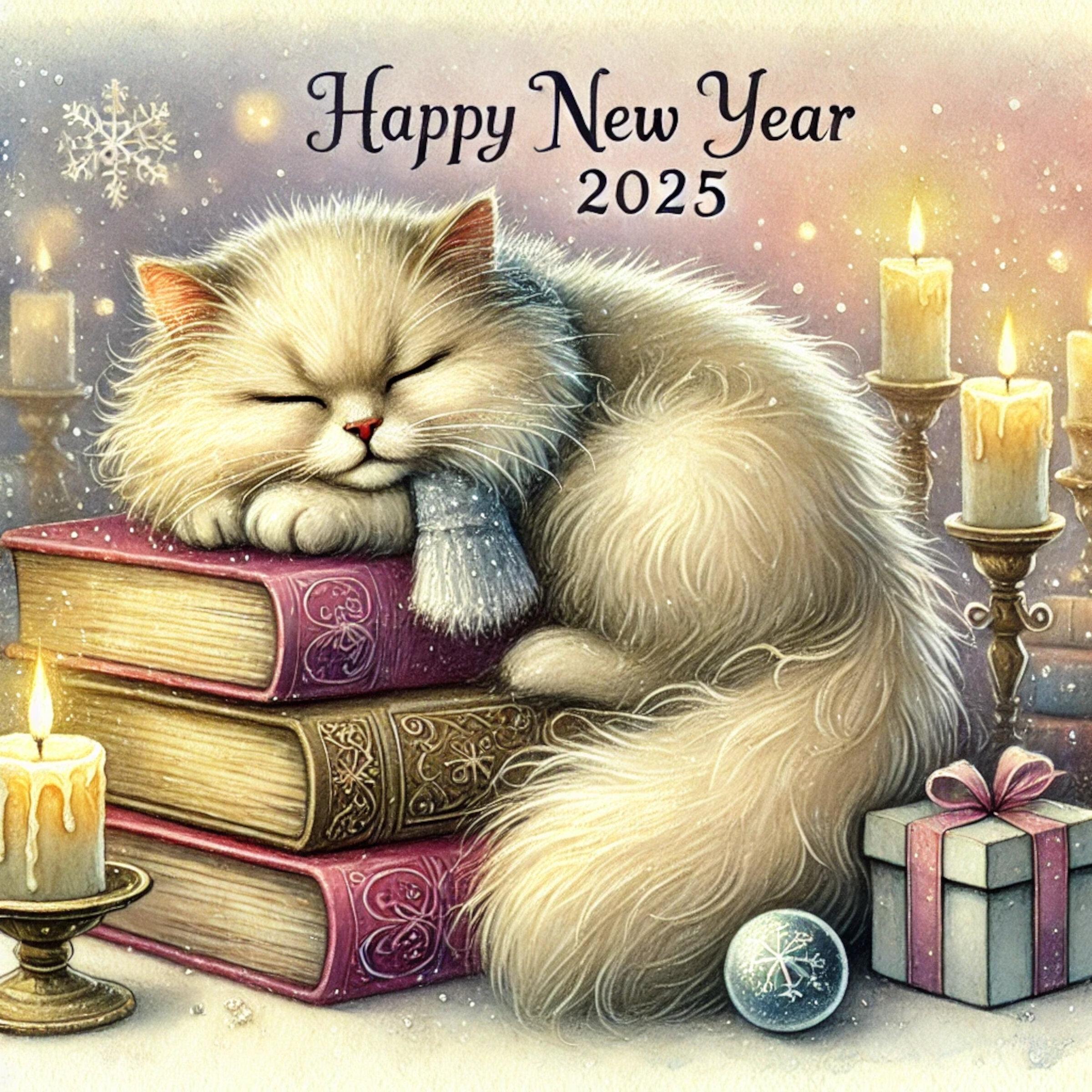 10 New Year 2025 Clipart, Happy New Year, Cat Clipart, Cat Images, New ...