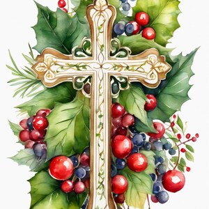 Holly Cross, Christmas Cross, Religious Festival, Cross of Christ ...