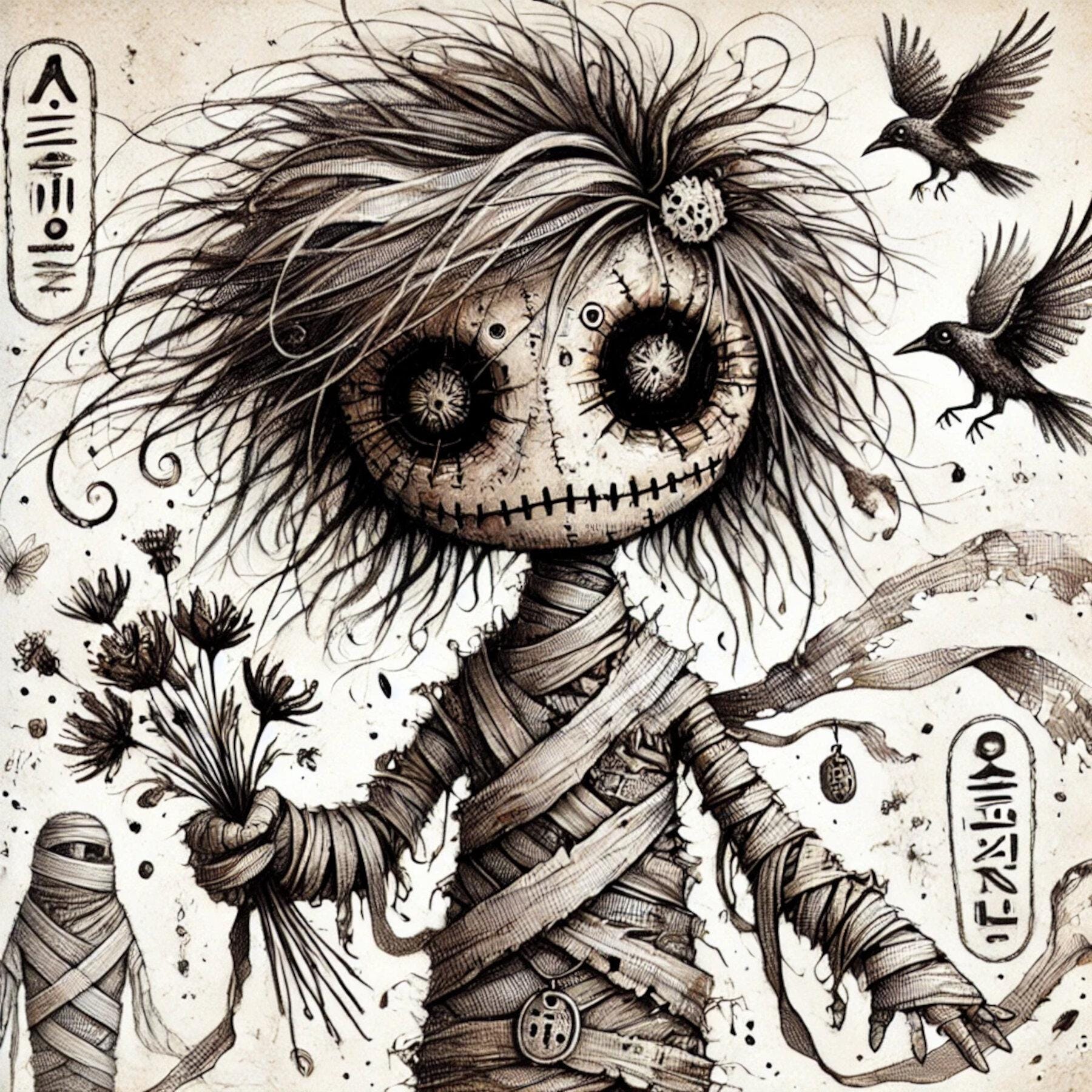 10 Dark Mummy Clipart, Halloween Theme, Mummy Clipart, Dark Art Clipart ...