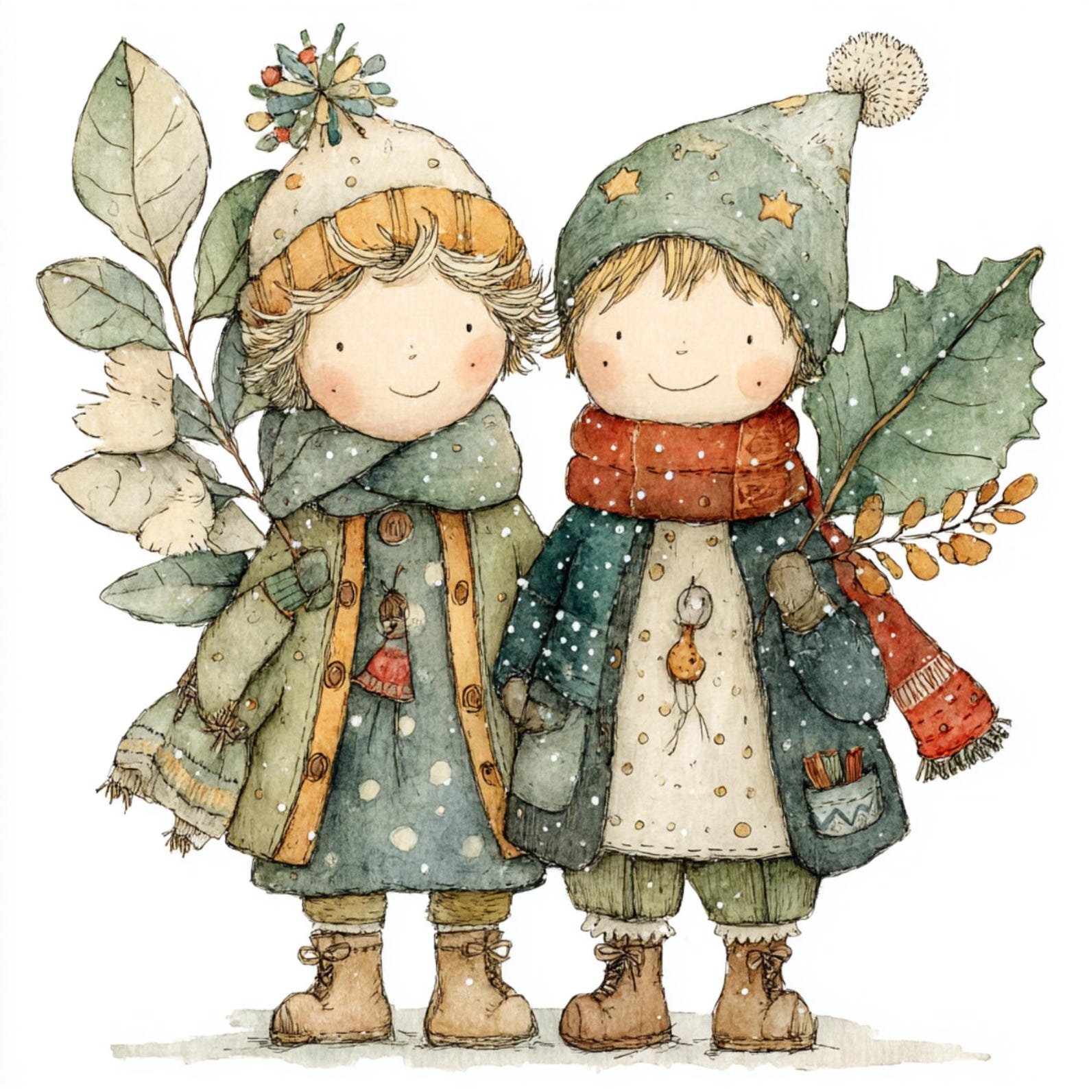 Frosty Friends, Winter Kids Art, Frosty Friends, Snow Day Clipart, Cozy ...
