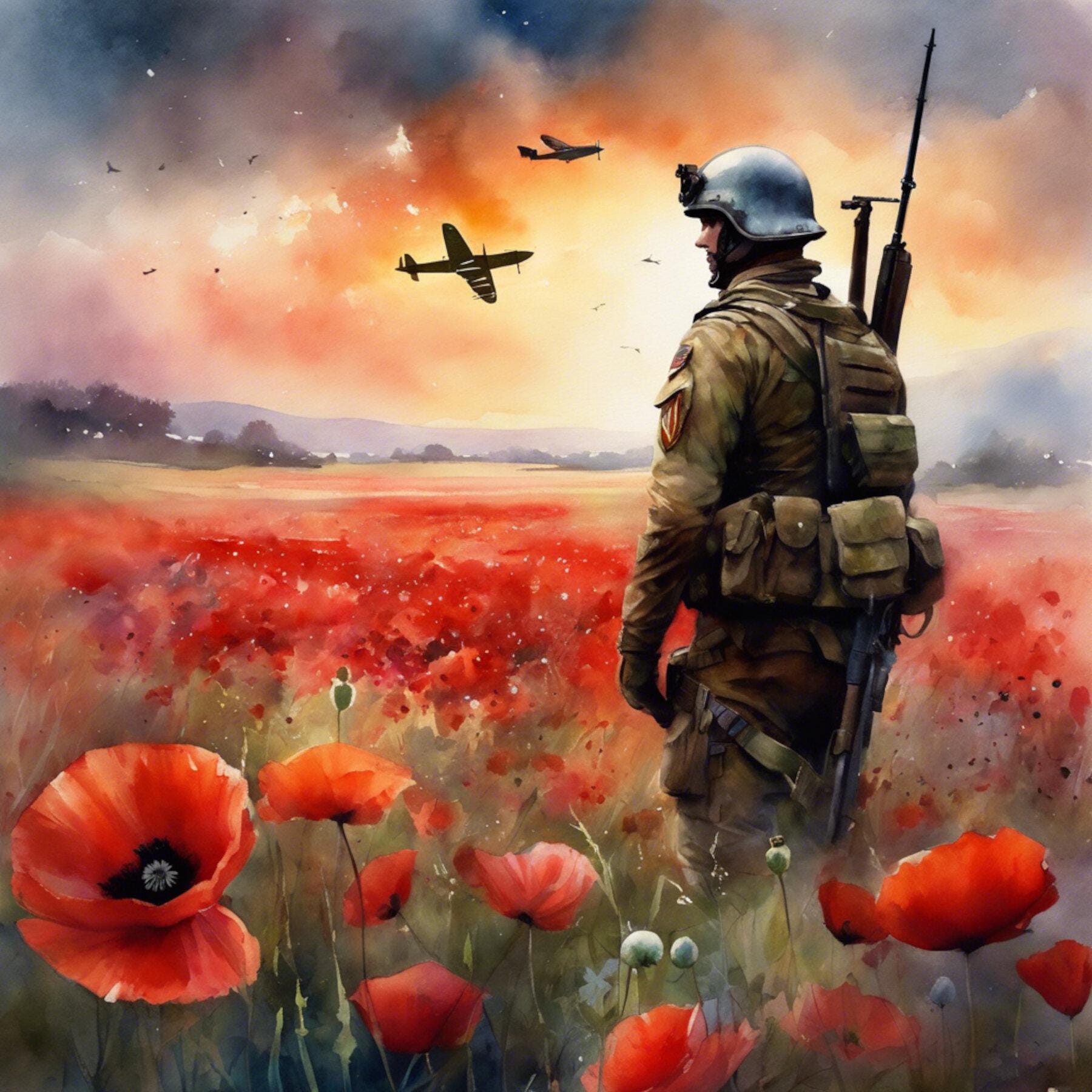 15 Remembrance Day Clipart JPG Files, Field of Poppies, WW1, WW2, We ...
