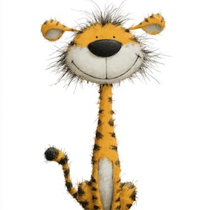 Tatty Tiger, Cute Tiger Art, Cartoon Jungle, Whimsical Tiger, Tiger ...