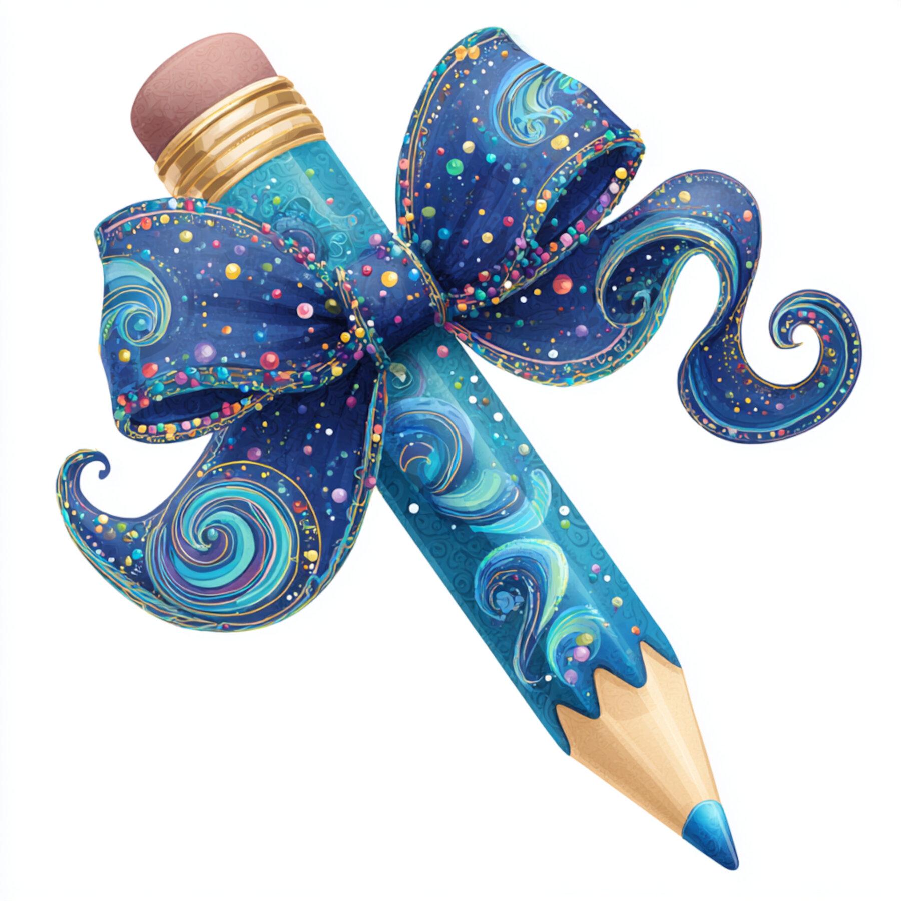 Pencil Clipart, Bow Pencil Art, Cute Pencil Bow, Back to School ...