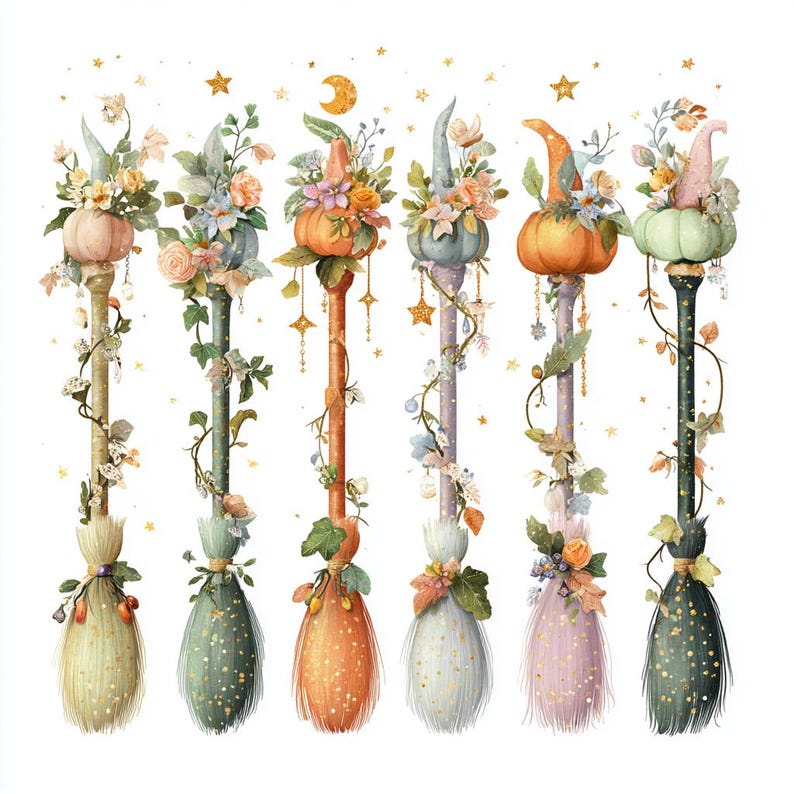 Pumpkin Broom, Fall Brooms, Boho Witch, Magical Broom, Rustic Charm ...