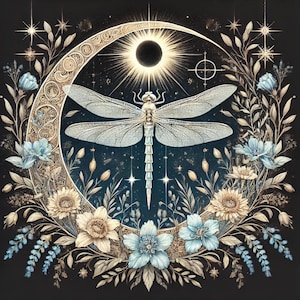 Celestial Dragonfly, Fantasy Clipart, Dragonfly, Celestial Image ...