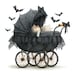 Halloween Baby, Goth Baby Decor, Spooky Pram Art, Halloween Stroller ...