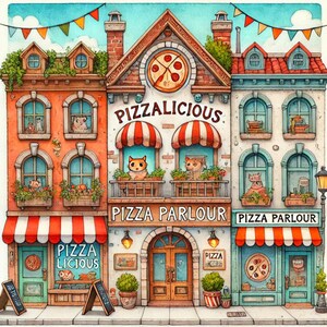 Pizza Shop Clipart, Pizza Clip Art, Watercolor Pizza, Italian Food Art ...