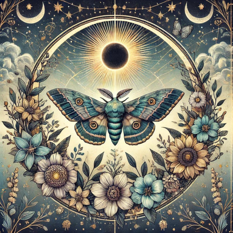 Celestial Moth, Fantasy Clipart, Moth, Celestial Image, Celestial ...
