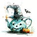 Witch Teapot, Spooky Pot, Halloween Art, Pumpkin Kettle, Magic Teapot ...