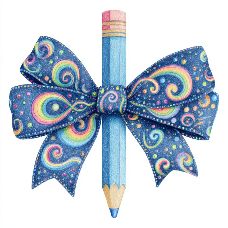Pencil Clipart, Bow Pencil Art, Cute Pencil Bow, Back to School ...