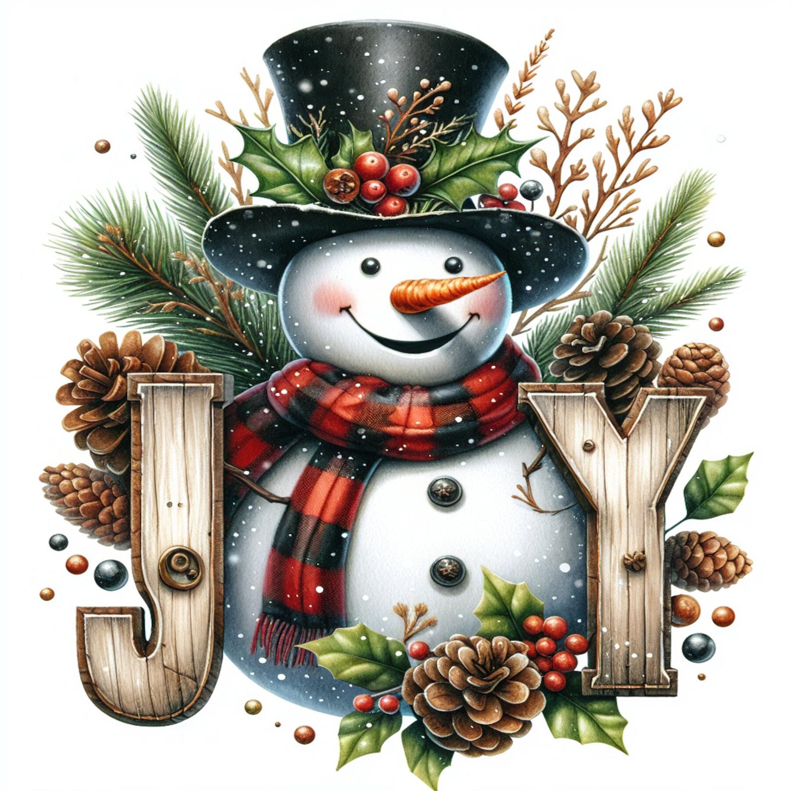 JOY, Snowman Clipart, Joy Clipart, Festive Theme, Christmas Vibes ...