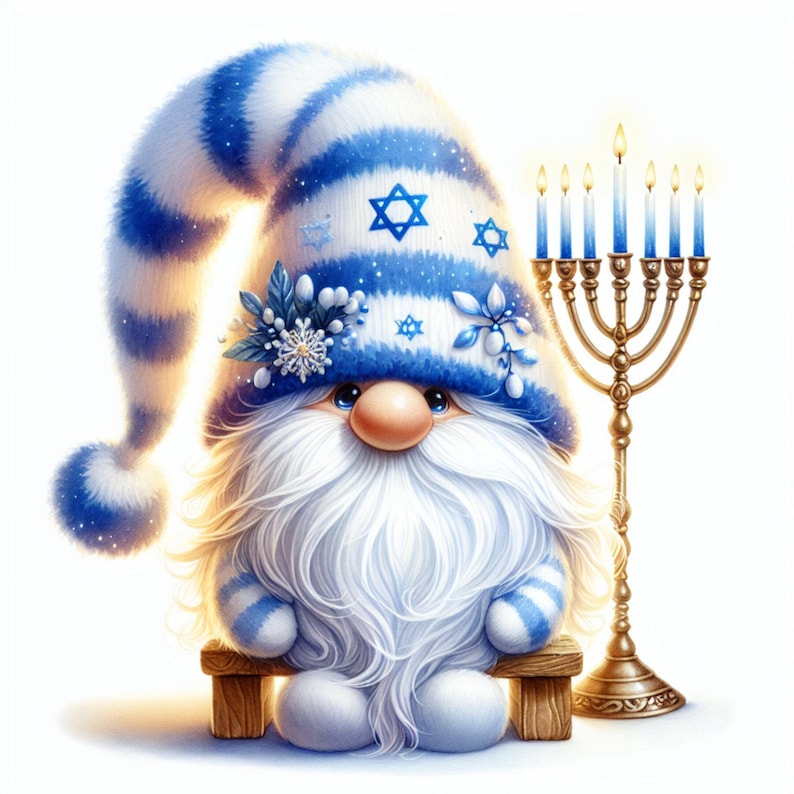 Jewish Theme Gnomes, Jewish Dreidel, Jewish Menorah, Spinning Top ...