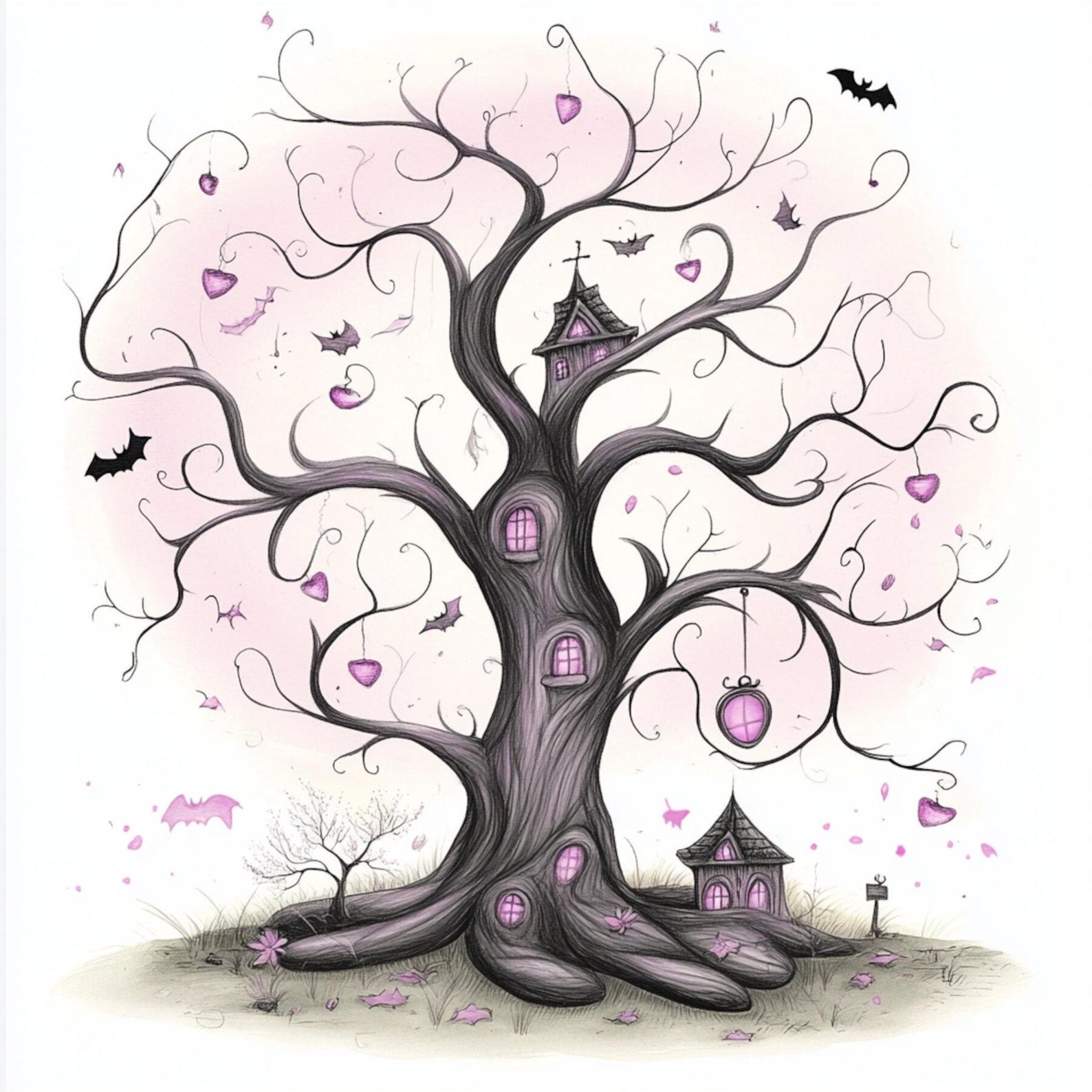 Tree House, Haunted Treehouse, Spooky Fairy Tale, Gothic Fantasy Art ...