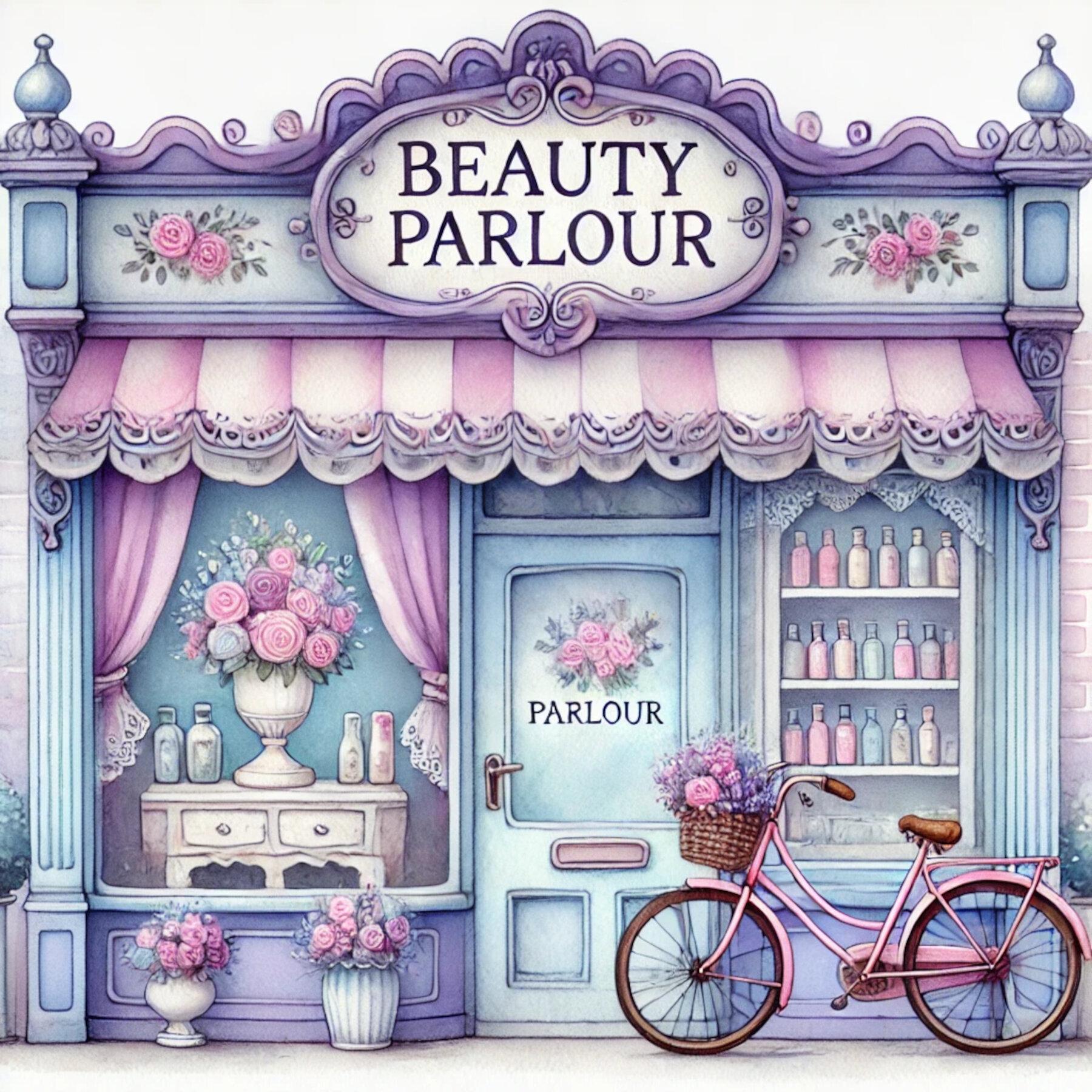 Beauty Parlour, Beauty Shop Clipart, Salon Storefront, Watercolor Shop ...