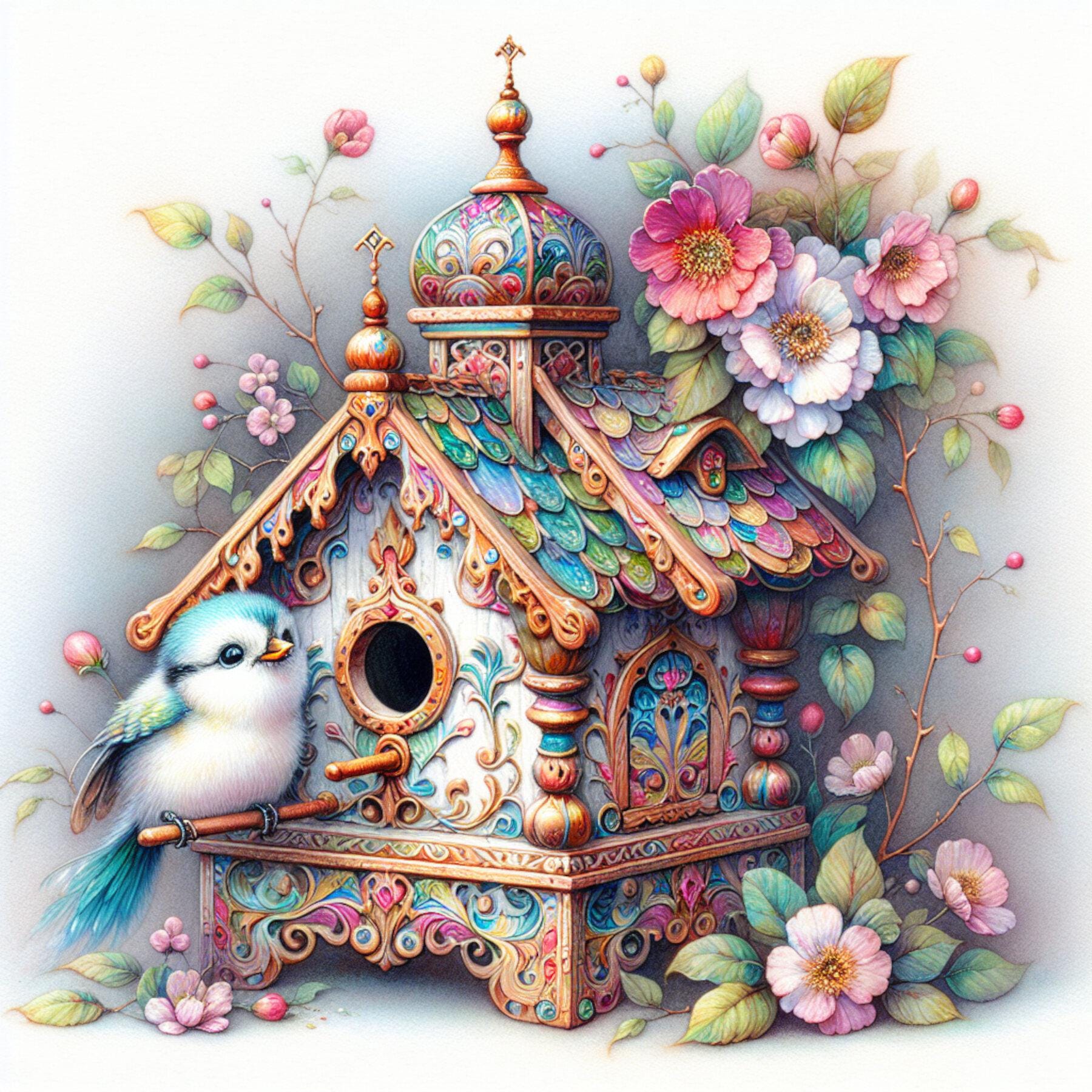 10 Whimsical Birdhouses, Whimsical Images, Bird Houses, Quirky Clipart ...