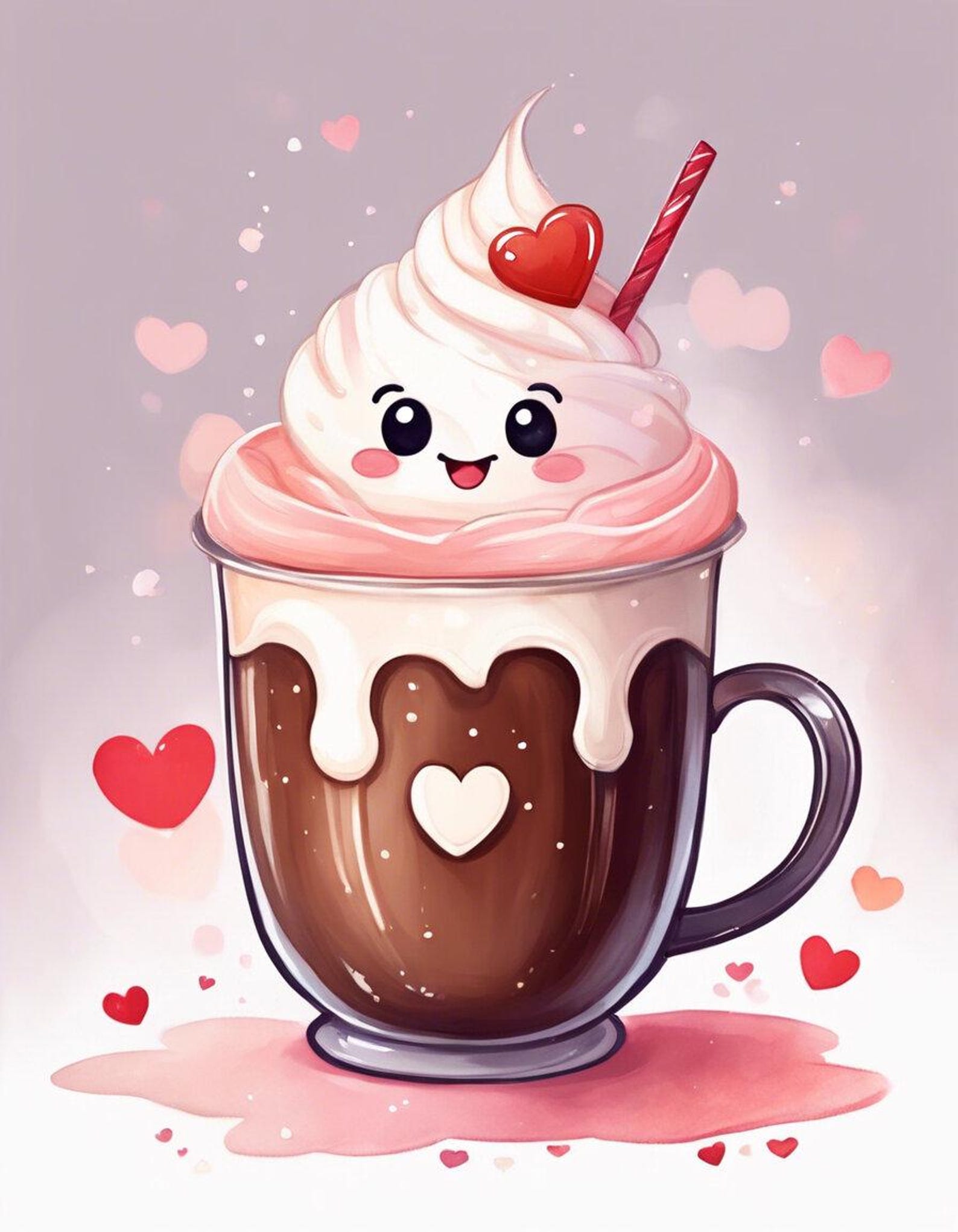 12 Cute Kawaii Hot Chocolate Clipart, Drinking Chocolate, Hot Cocoa ...