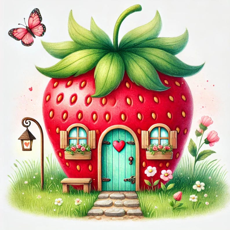 Strawberry Nook, Strawberry House, Fairy Tale Home, Cute Cottage ...