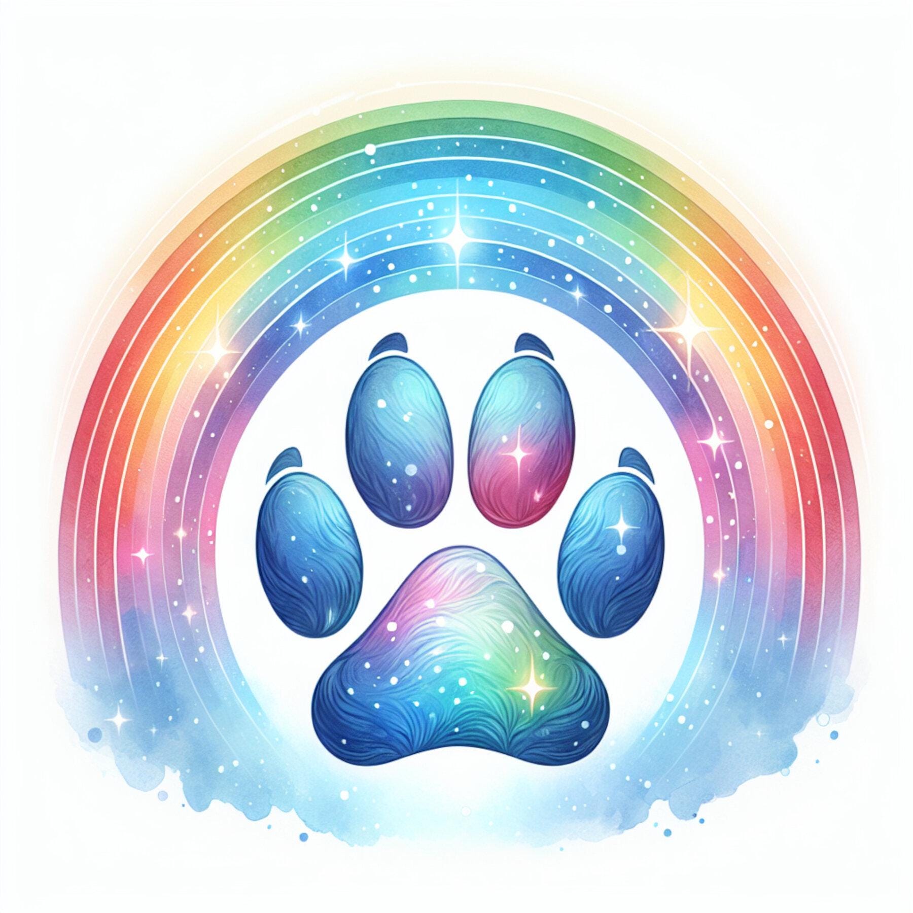 Rainbow Paw Prints 2, Colorful Pet Art, Vibrant Paw Prints, Rainbow ...
