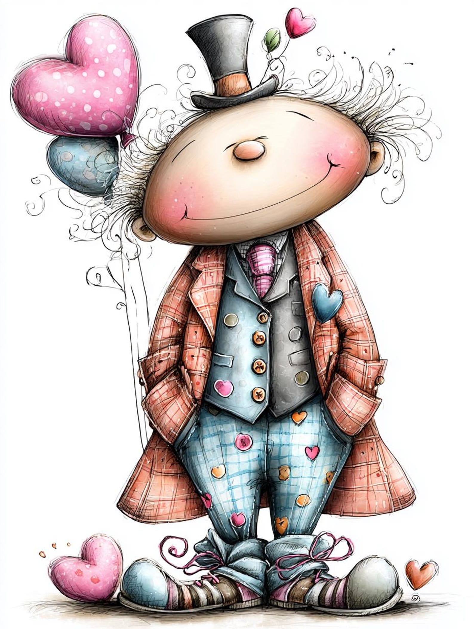 Valentine Dandy, Whimsical Gentleman PNG Set, Romantic Watercolor ...