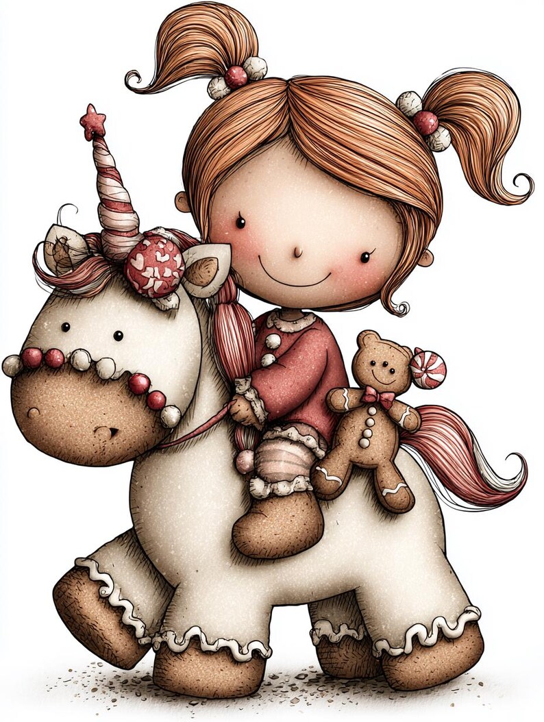 Gingerbread Unicorn, Christmas Fantasy, Holiday Princess, Candy Mane ...