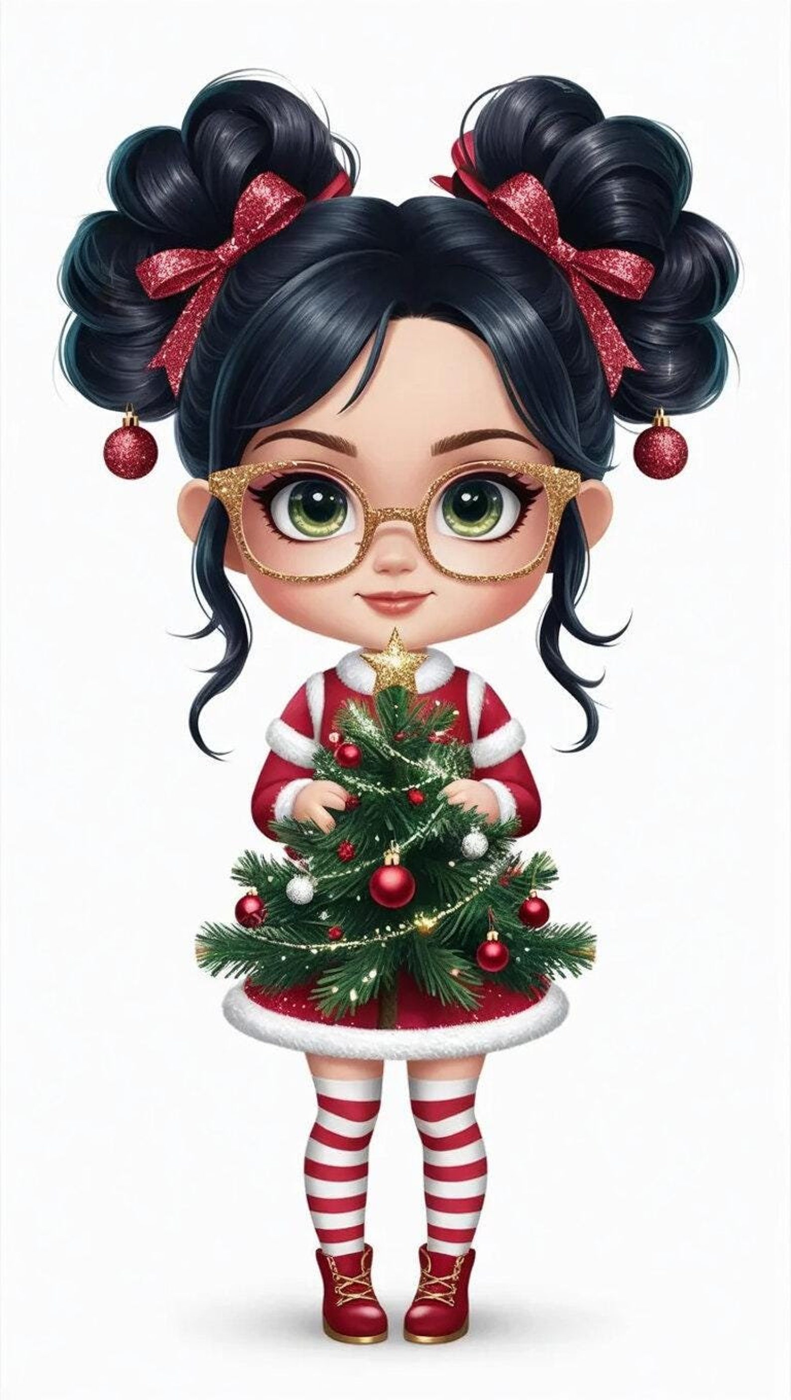 10 Cute Christmas Girls Clipart Bundle, Festive Clipart, Digital ...