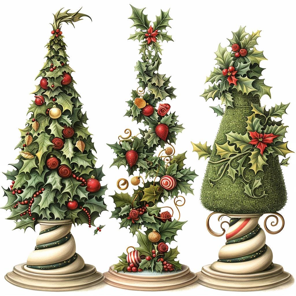 Quirky Topiary, Christmas Trees, Amanda Clark, Whimsical Holiday ...