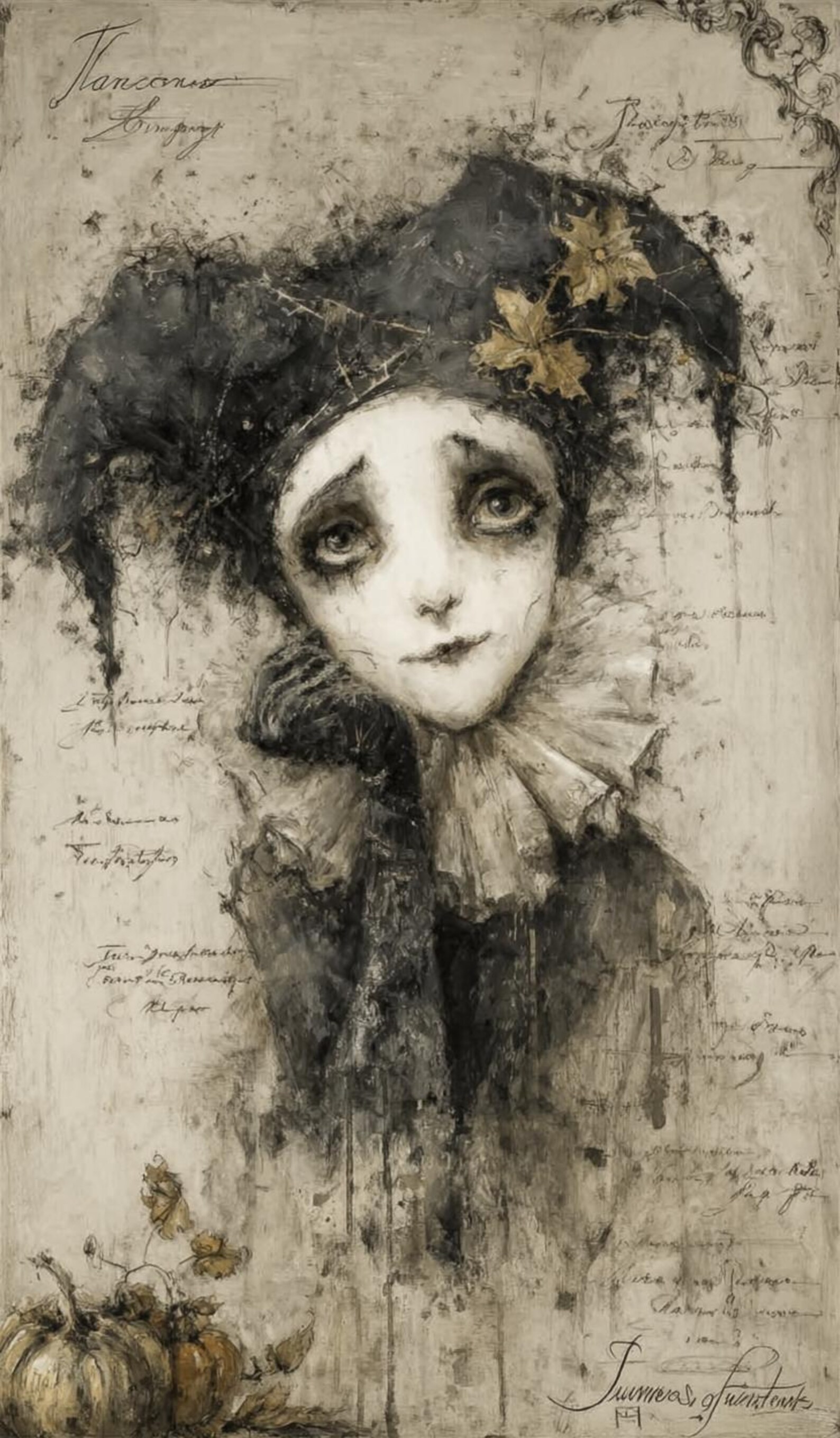 Gothic Fool, Dark Jester, Haunted Clown, Vintage Masquerade, Macabre ...