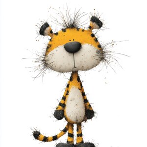 Tatty Tiger, Cute Tiger Art, Cartoon Jungle, Whimsical Tiger, Tiger ...