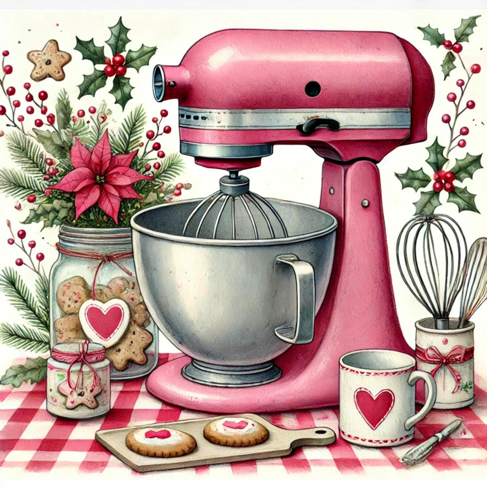 Festive Baking, Christmas Mixer, Pink Stand Mixer, Holiday Baking ...
