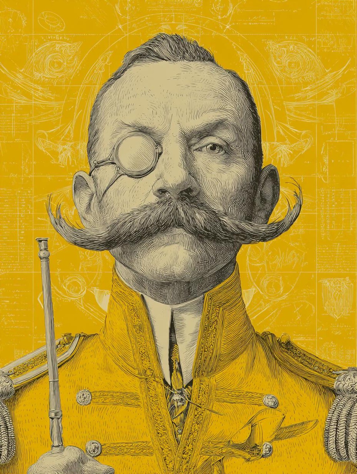 Colonel Art 3, Vintage Portrait, Steampunk Style, Retro Illustration ...