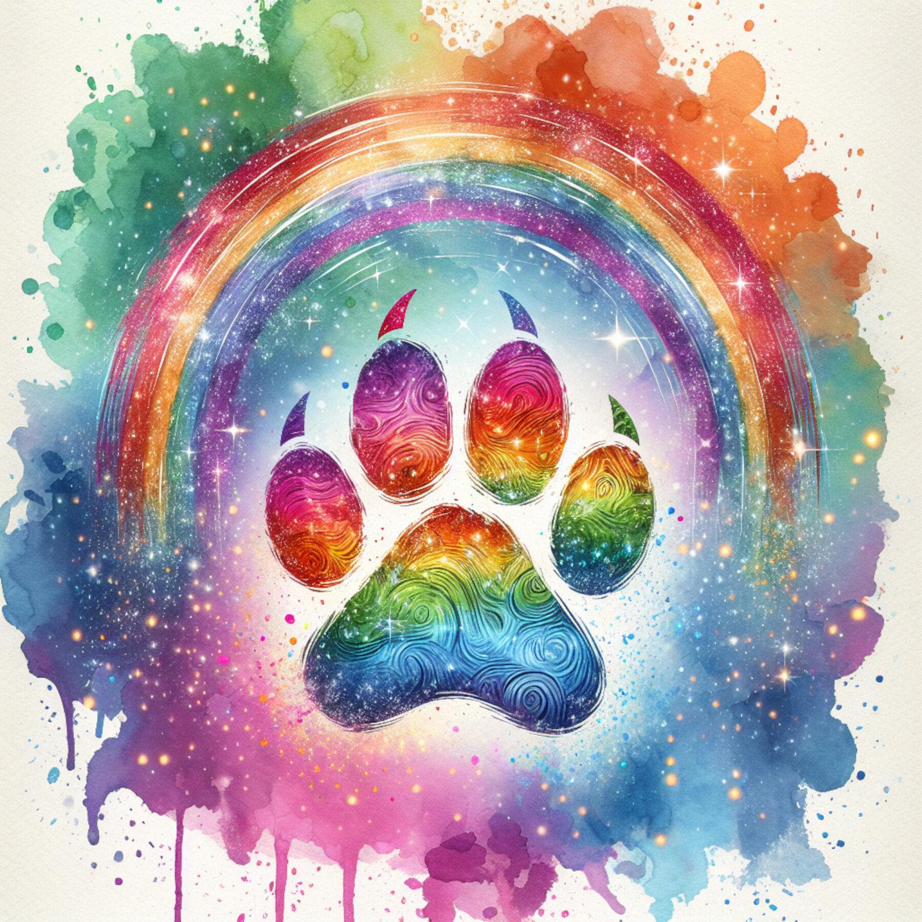 10 Rainbow Pawprint Clipart, Pawprint Images, Pawprint Jpg, Animal ...