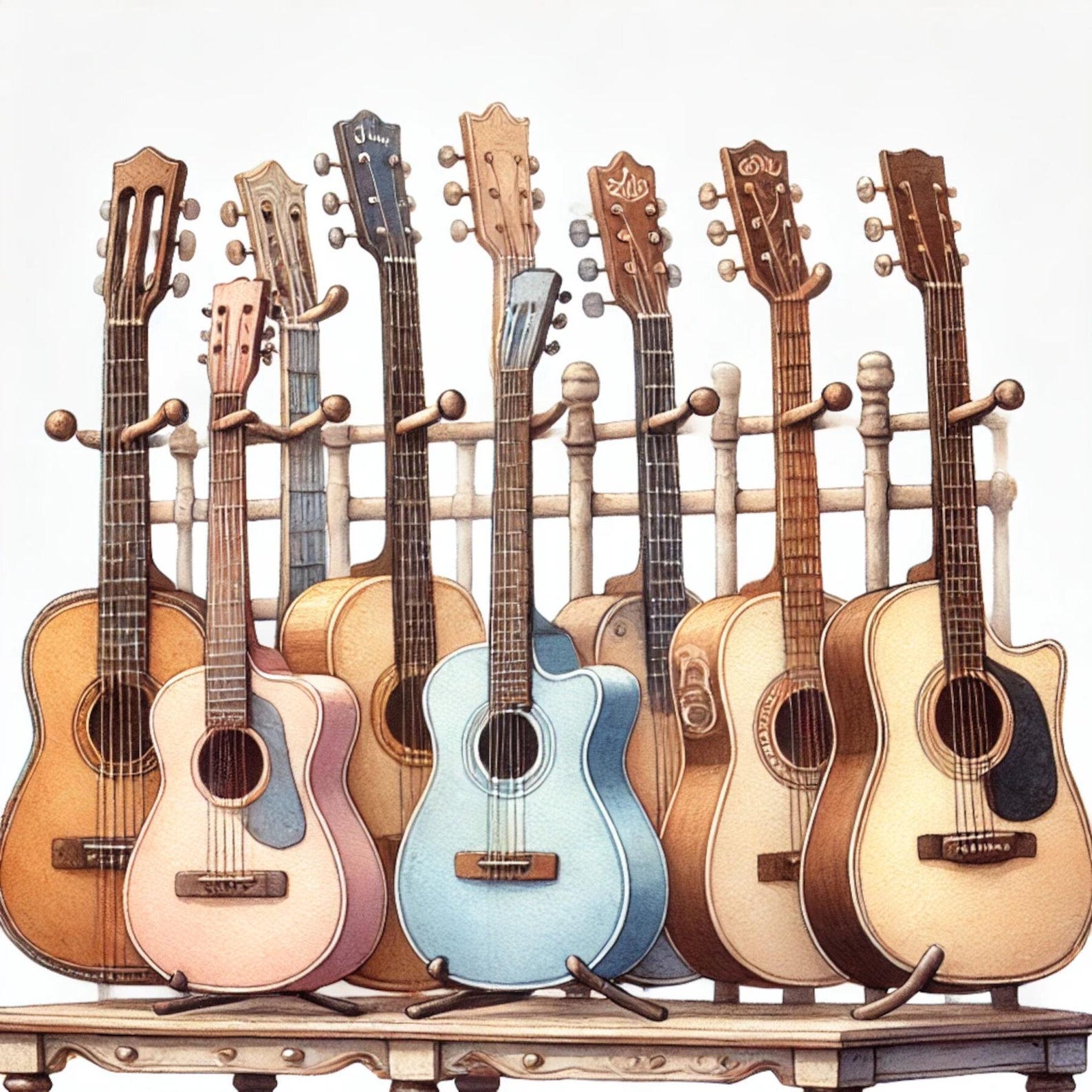 Music Shop 2 Clipart, Village Store Art, Watercolor Shop, Instrument ...