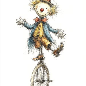 Unicycle Clown, Circus Act, Funny Clown, Carnival Ride, Balancing Clown ...