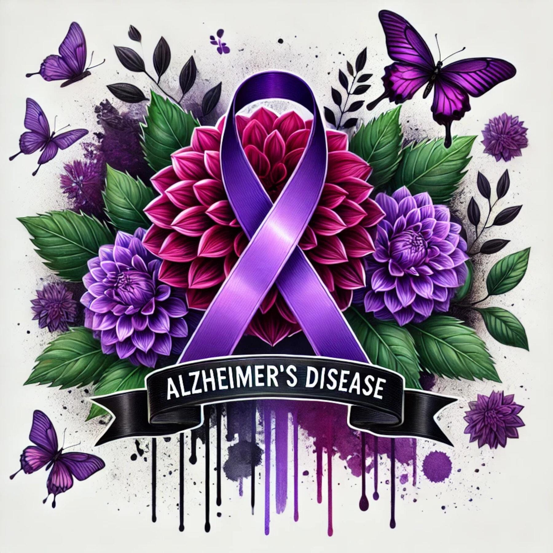 Alzheimer Awareness, Purple Ribbon Clipart, Dementia Support Art ...