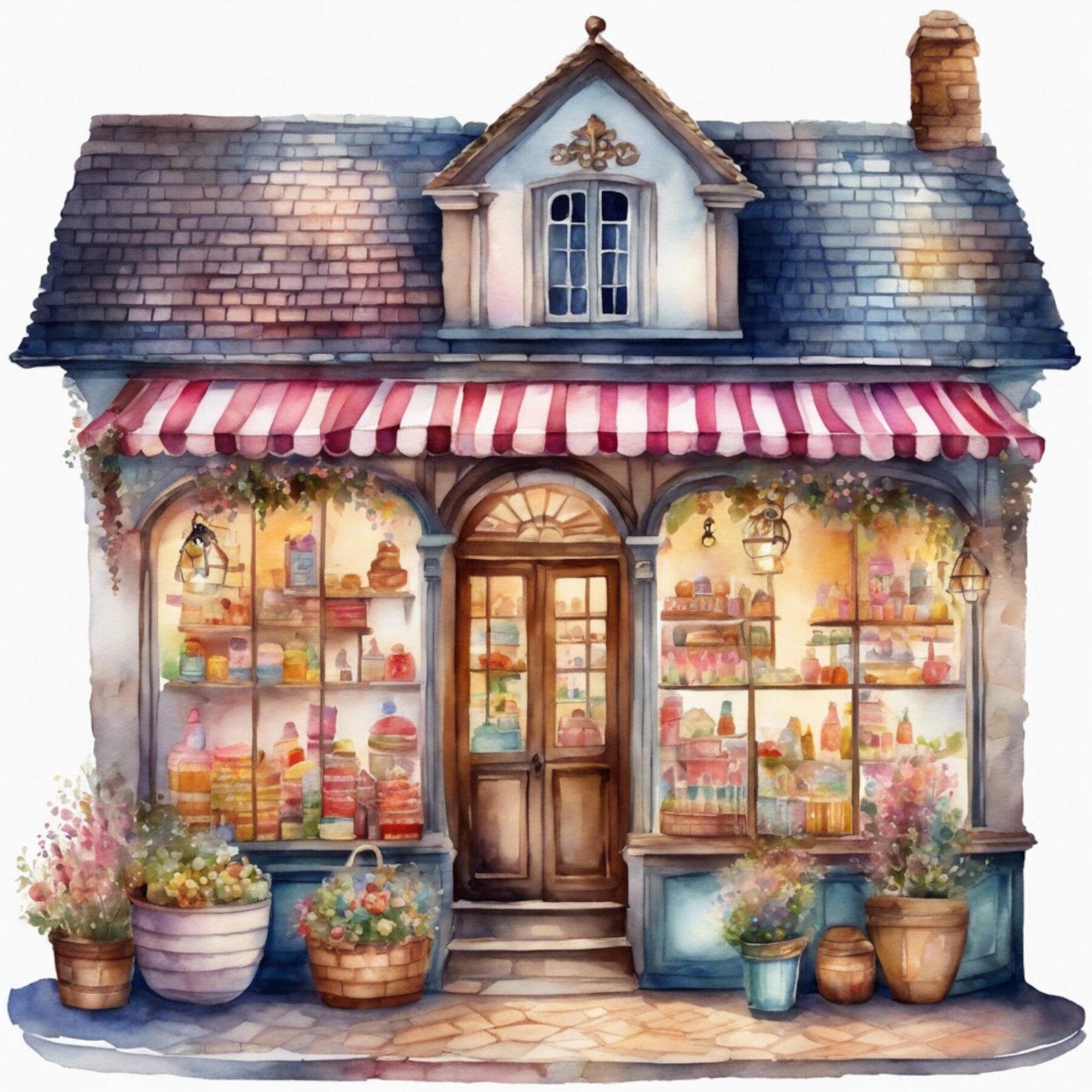 Whimsical Candy Store CLIPART, Storybook Bakery Boutique Art, Pastel ...