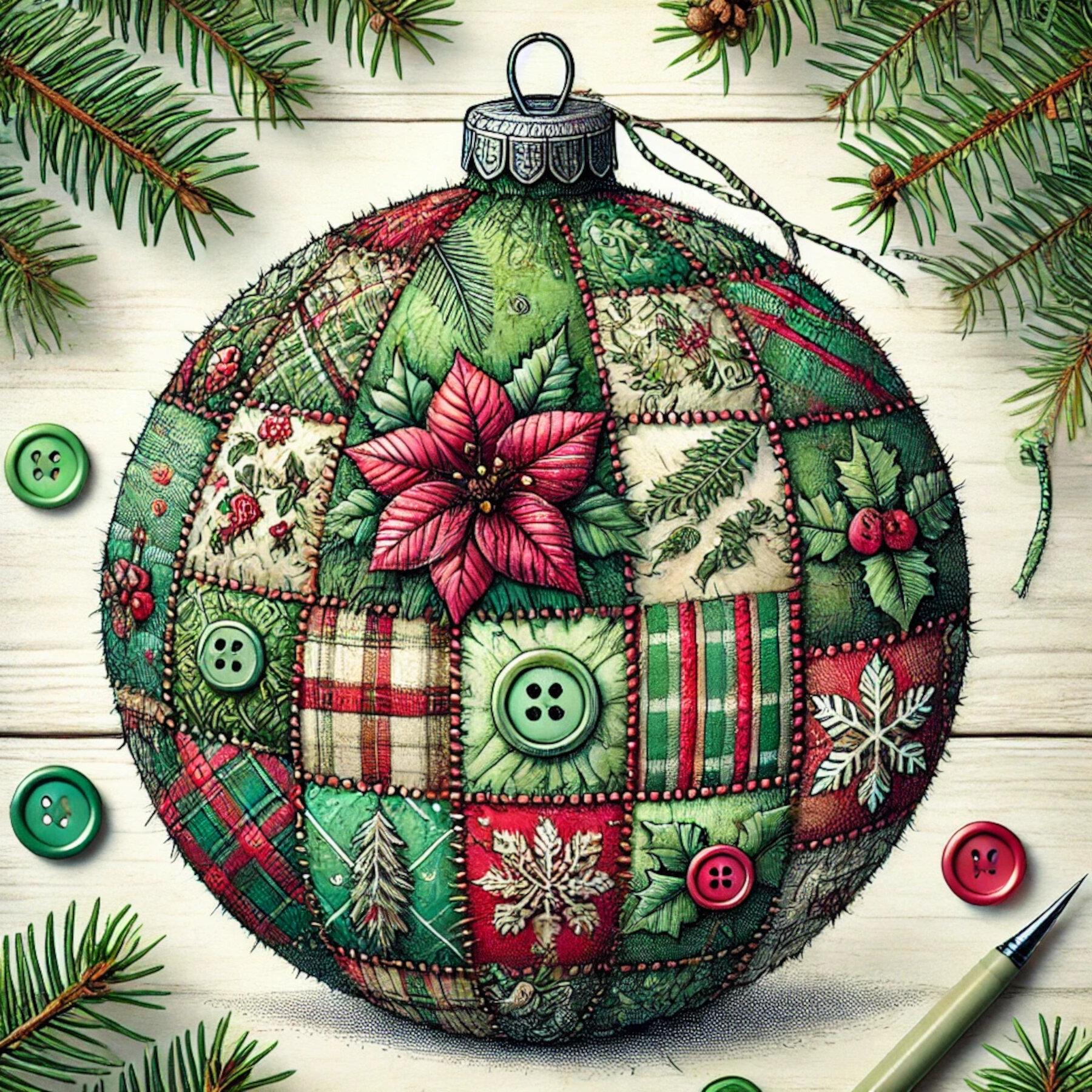 10 Patchwork Bauble Clipart Images, Baubles, Patchwork, Sewing ...